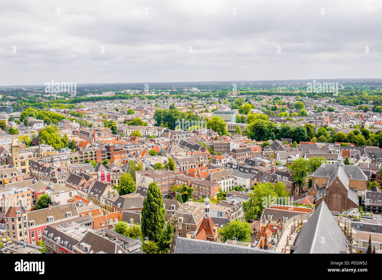 Aerial view of historic city center of Utrecht, The Netherlands Stock ...