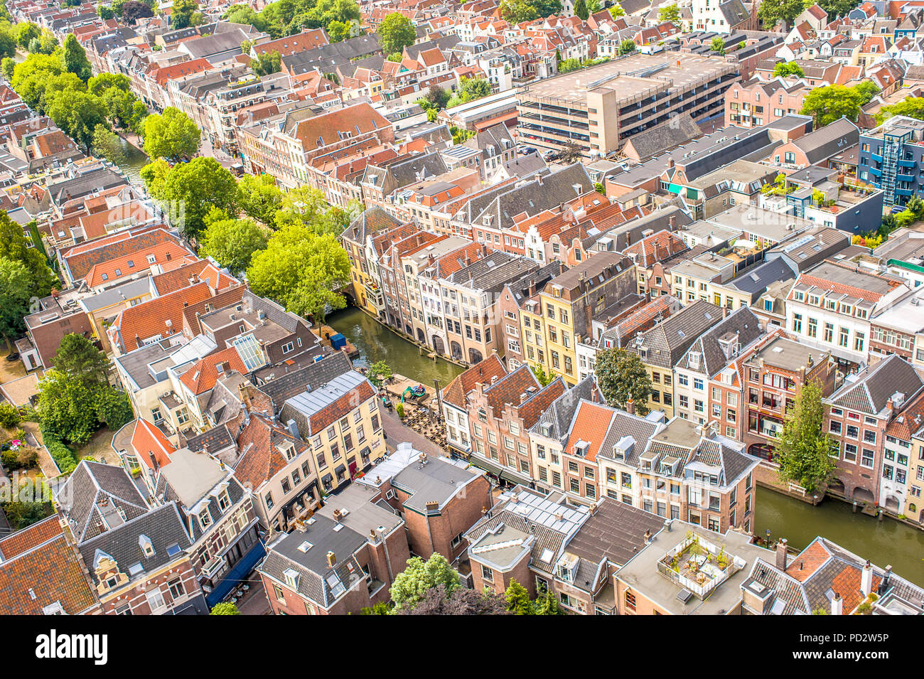 Aerial view of historic city center of Utrecht, The Netherlands Stock ...