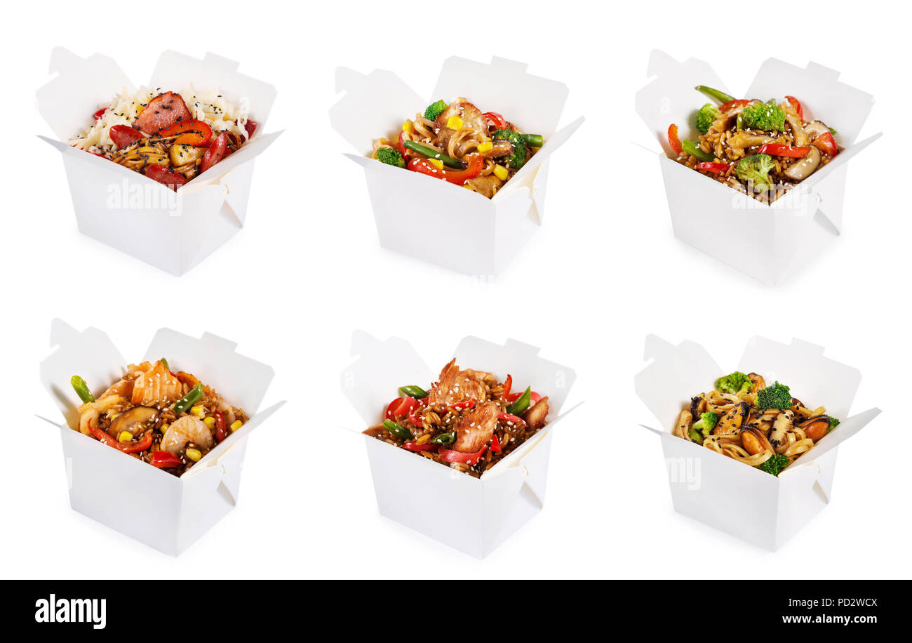 Rice and noodles in boxes Stock Photo - Alamy