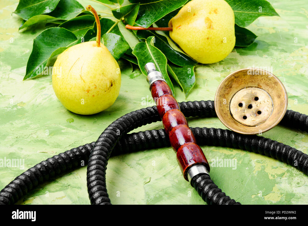 Hookah for smoking with the aroma pear.Pear shisha Stock Photo - Alamy