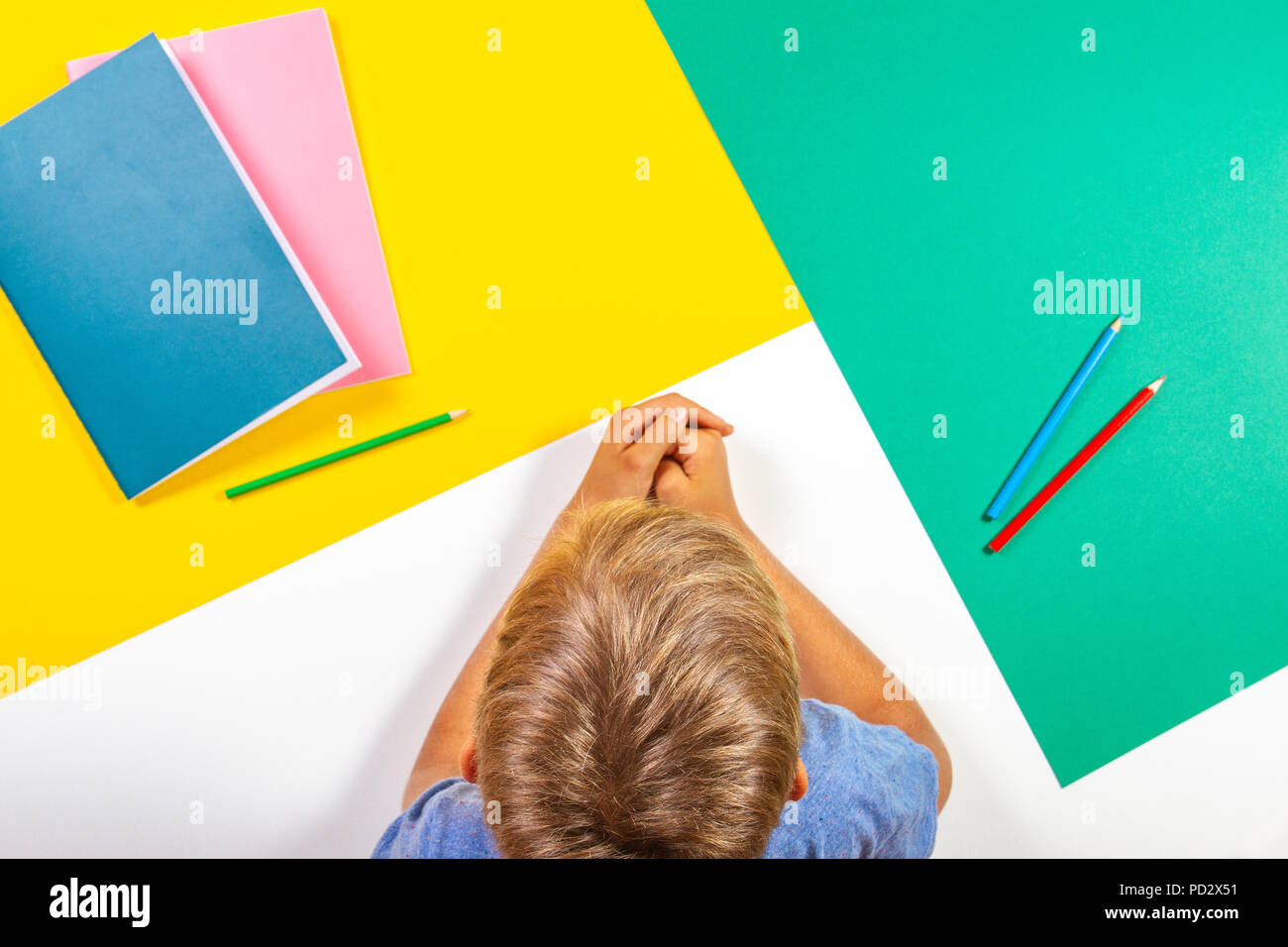Boy colorful books hi-res stock photography and images - Alamy