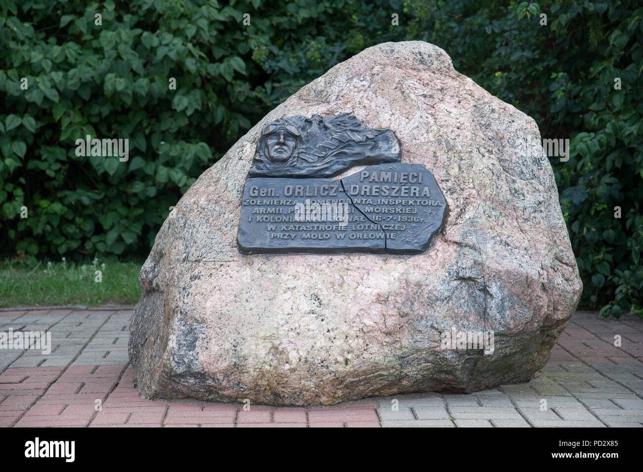 Monument of Polish general Gustaw Orlicz-Dreszer who died here in plane ...