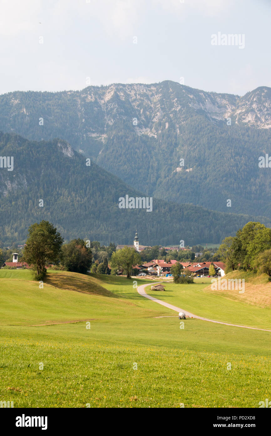 Inzell, Germany - August 5, 2018: View of the municipality of Inzell in ...