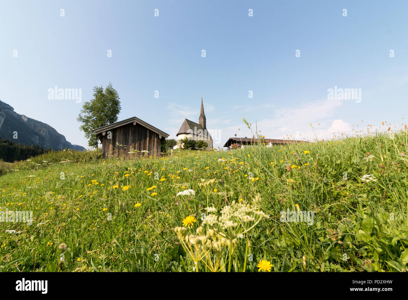 Inzell, Germany - August 5, 2018: View of the Nikolauskirche church in ...
