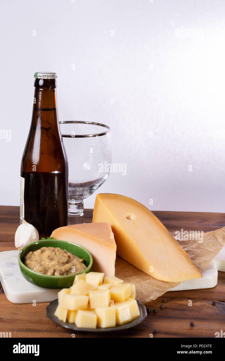 finger food usually served with glass of beer, cubes hard old Dutch cow ...