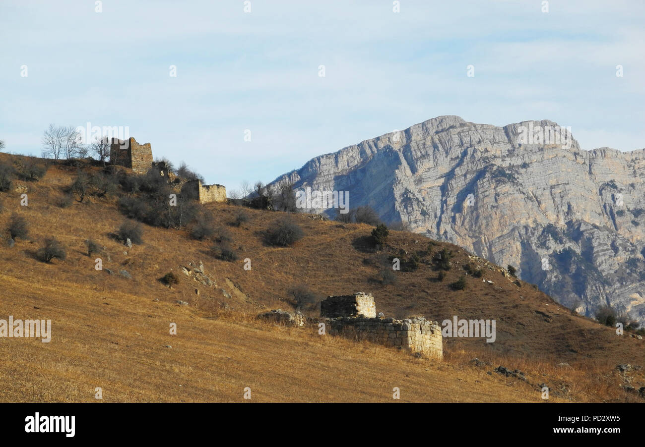 Towers of Ingushetia. Ancient architecture and ruins Stock Photo - Alamy