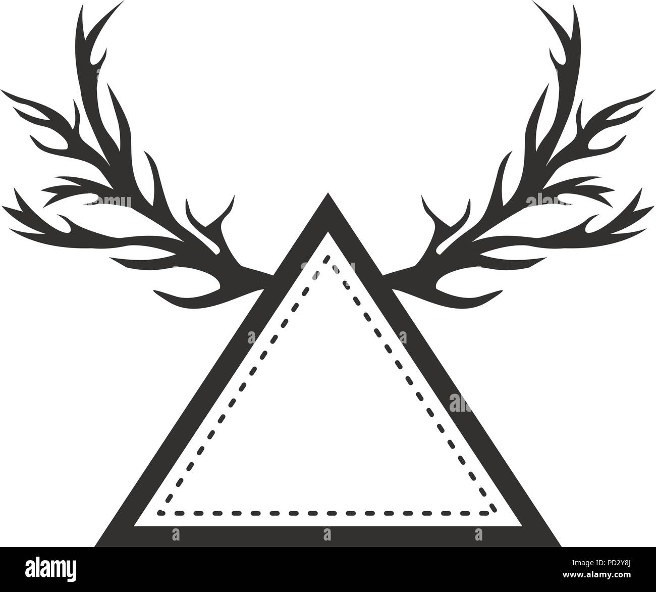 triangle with horns reindeer Stock Vector Image & Art - Alamy