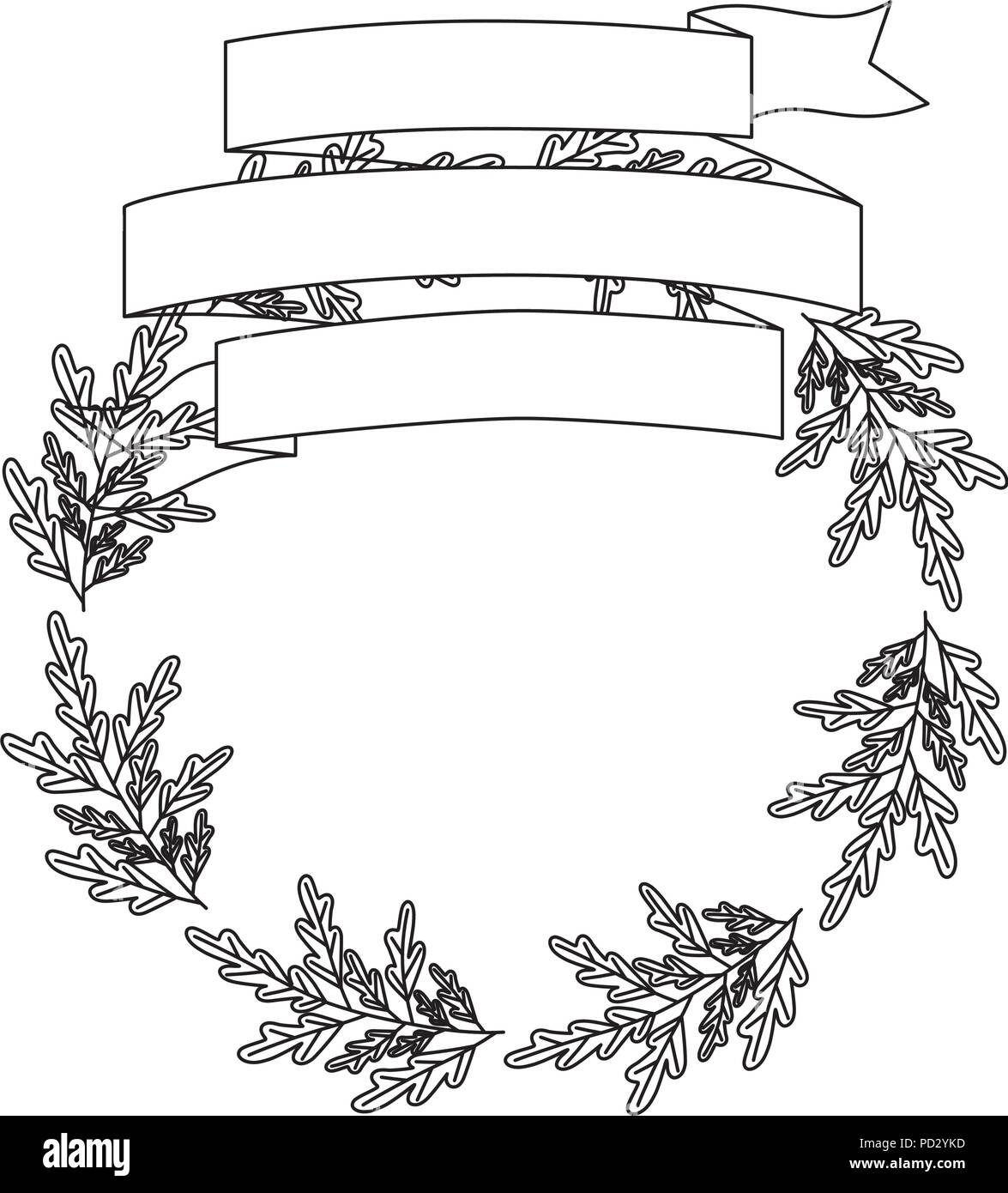 crown leafs and ribbon circular frame Stock Vector Image & Art - Alamy