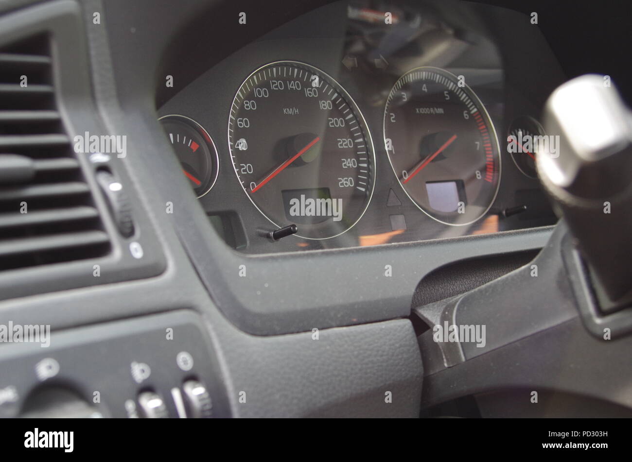 A close up a dashboard in a car Stock Photo - Alamy