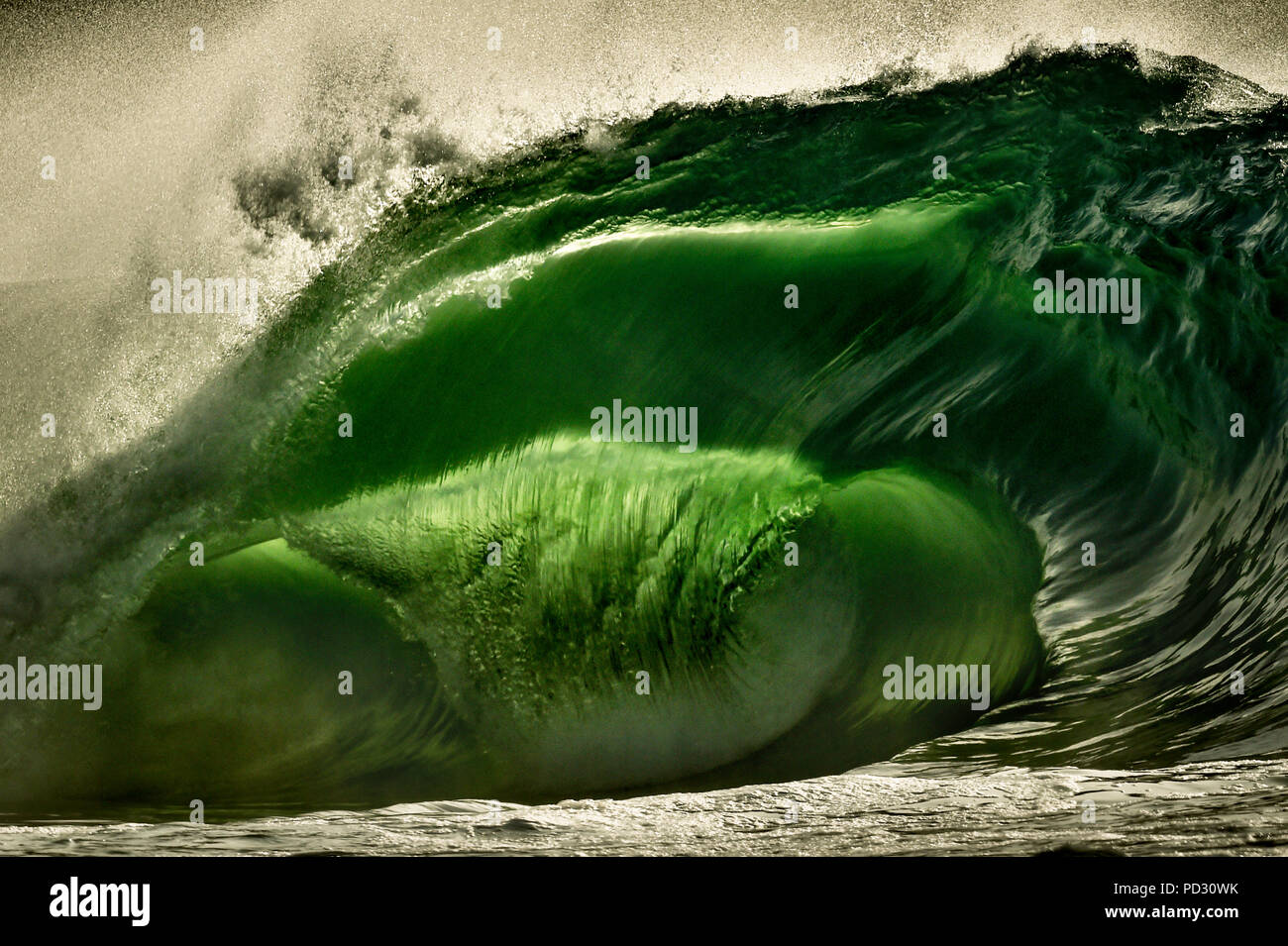 Riley's wave, a giant barreling wave, Kilkee, Clare, Ireland Stock ...