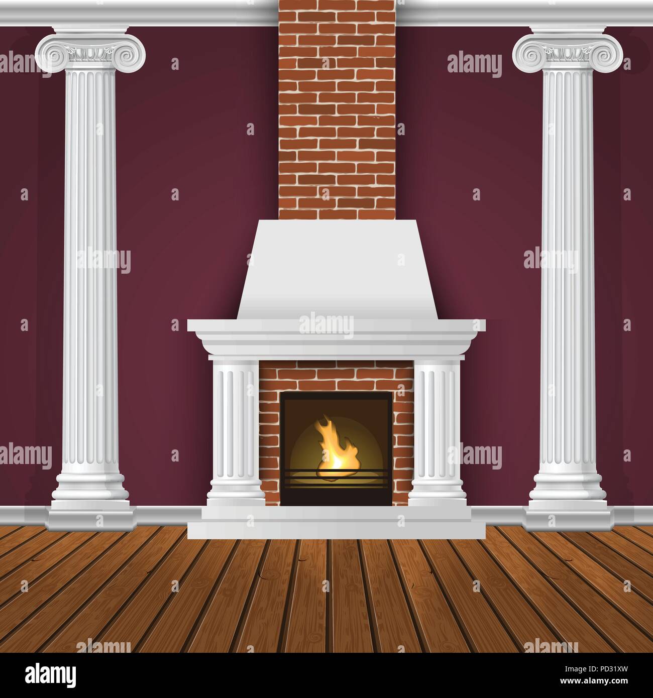 Classic interior with molding Stock Vector Images - Alamy