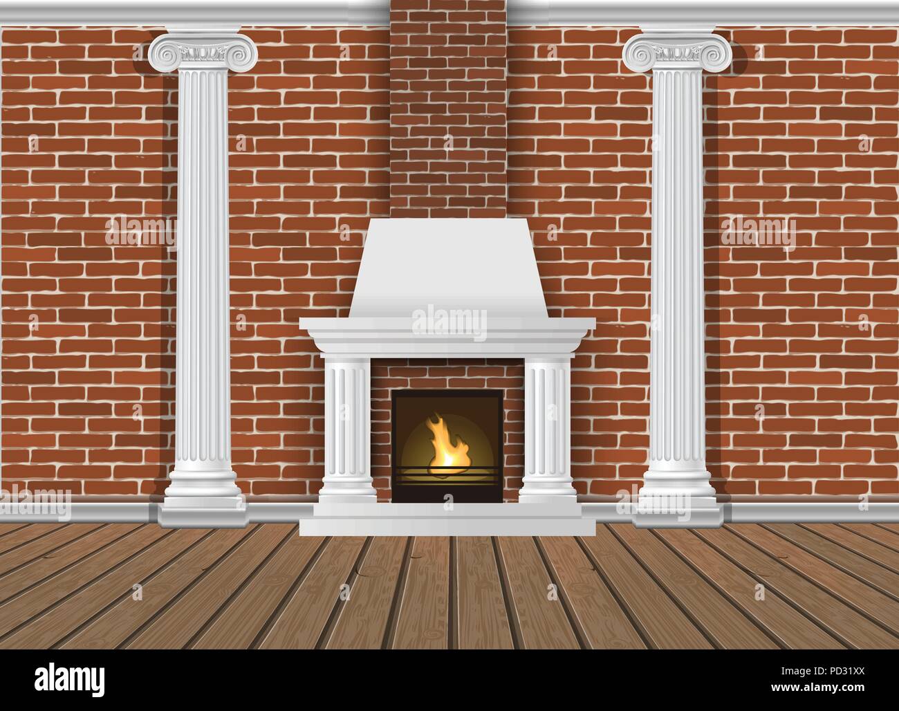 Classic interior with molding Stock Vector Images - Alamy