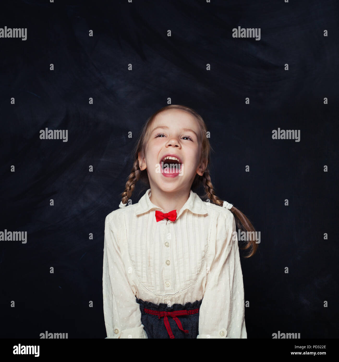 Happy Little Girl Yelling