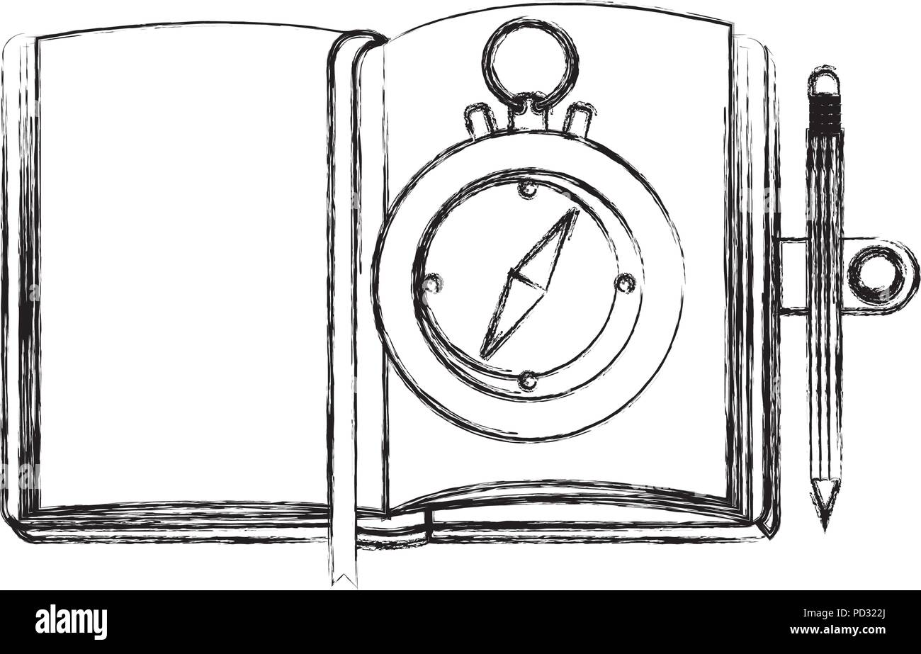 compass guide with notebook Stock Vector Image & Art - Alamy