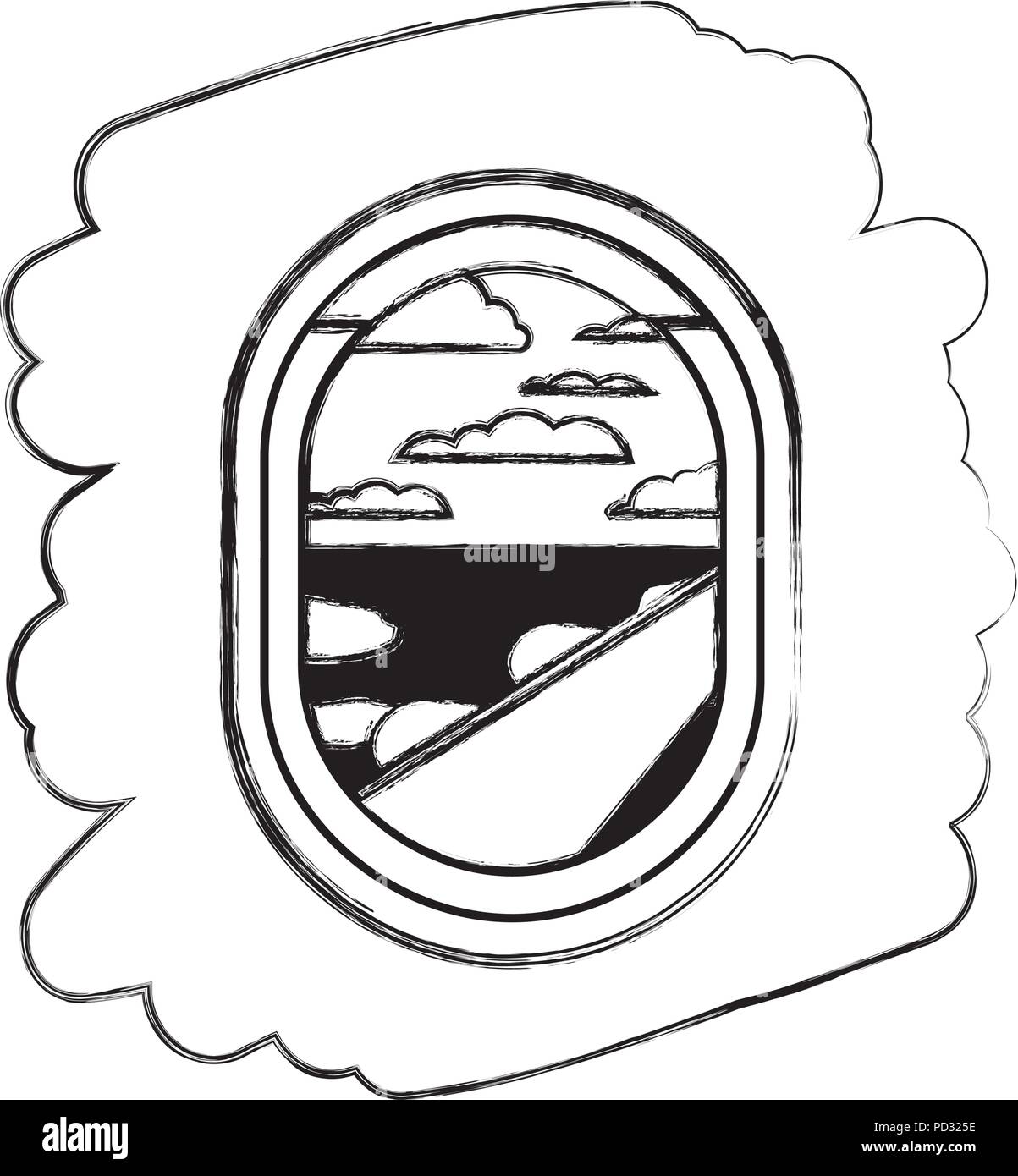 airplane window with exterior view Stock Vector Image & Art - Alamy