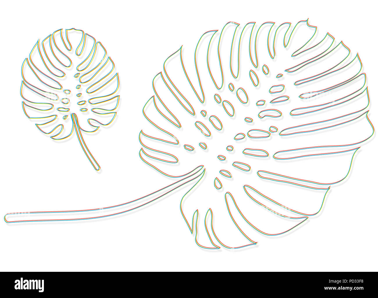 Monstera leaf outline hi-res stock photography and images - Alamy
