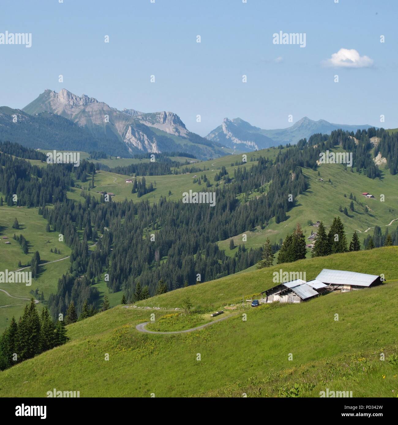 Farm house with great view, Habkern, Switzerland Stock Photo - Alamy