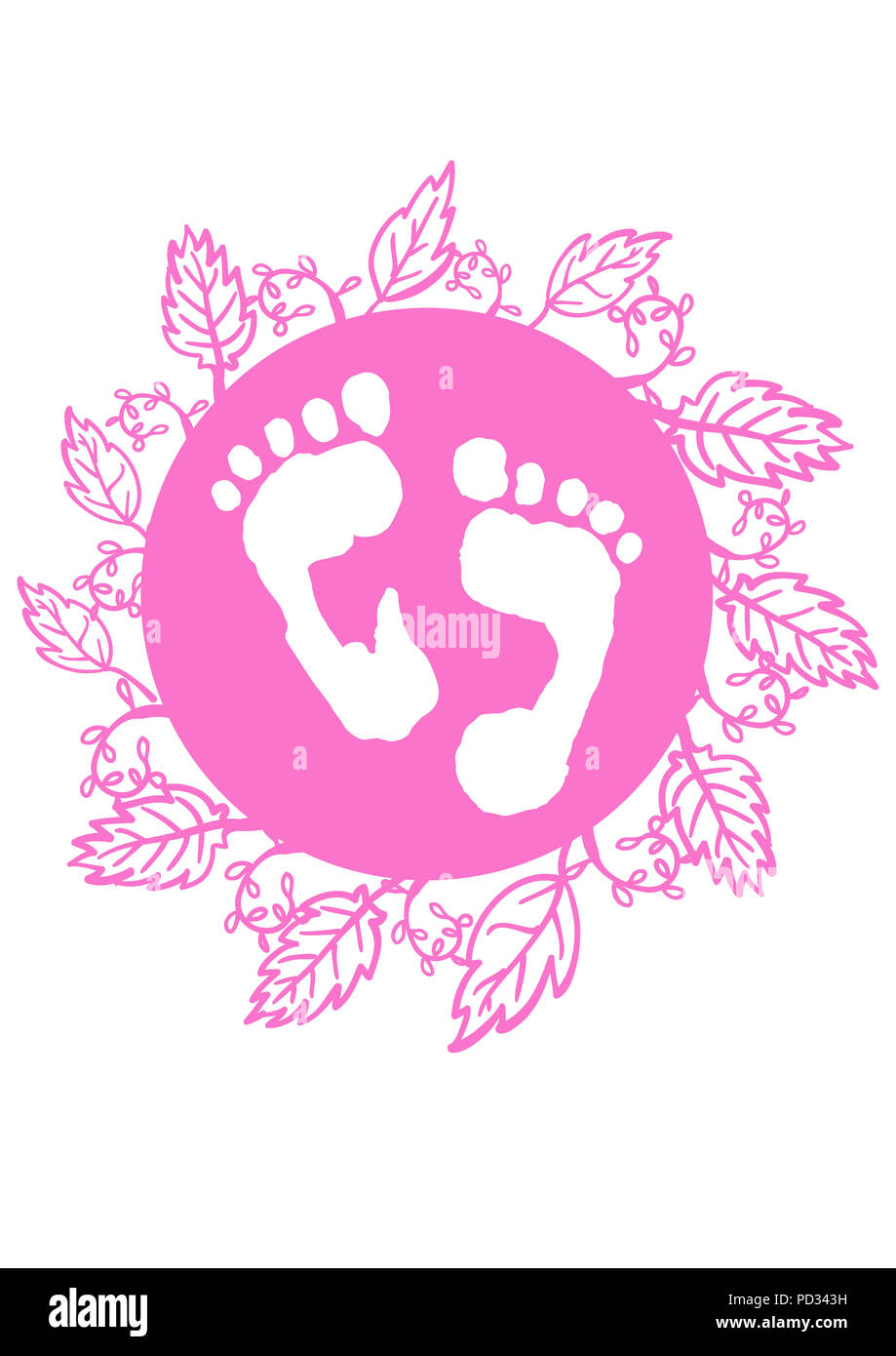 Baby Girl Footprints Background