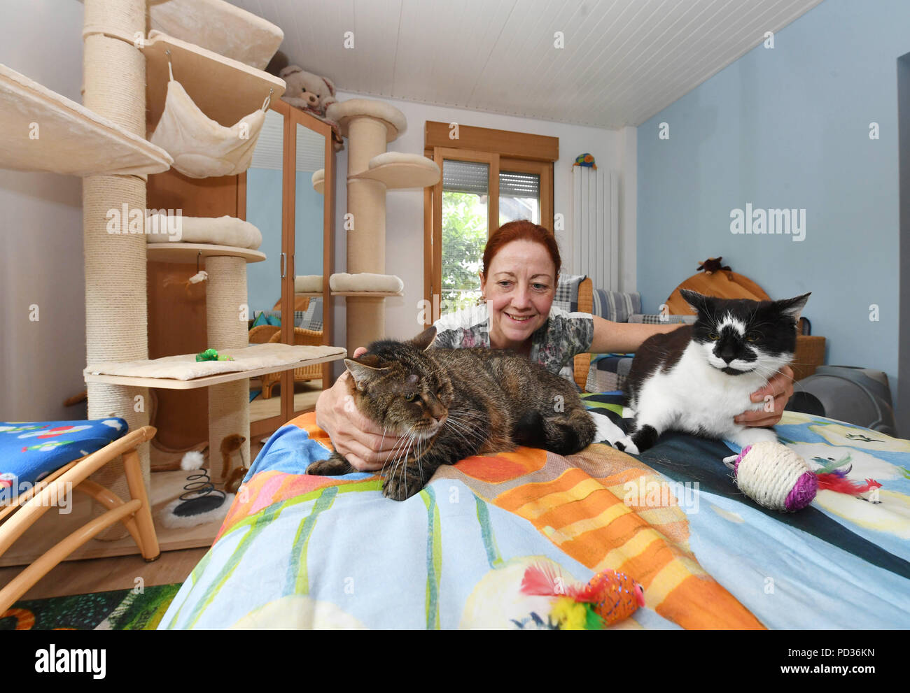 Karlsruhe, Germany. 19th June, 2018. The animal keeper Sabine Pester ...