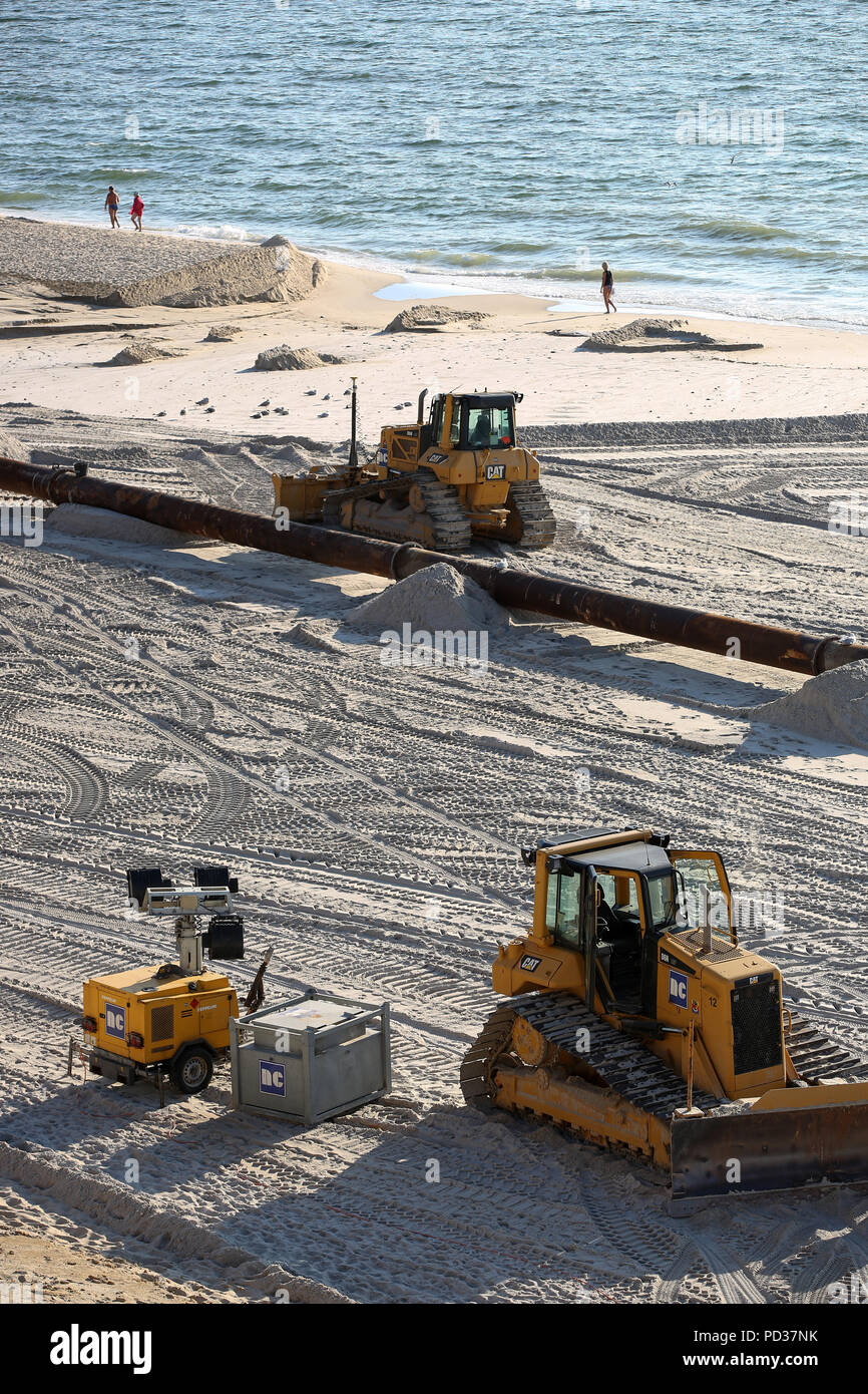 Sylt, Kampen, Germany. 03rd Aug, 2018. Construction machinery and a ...
