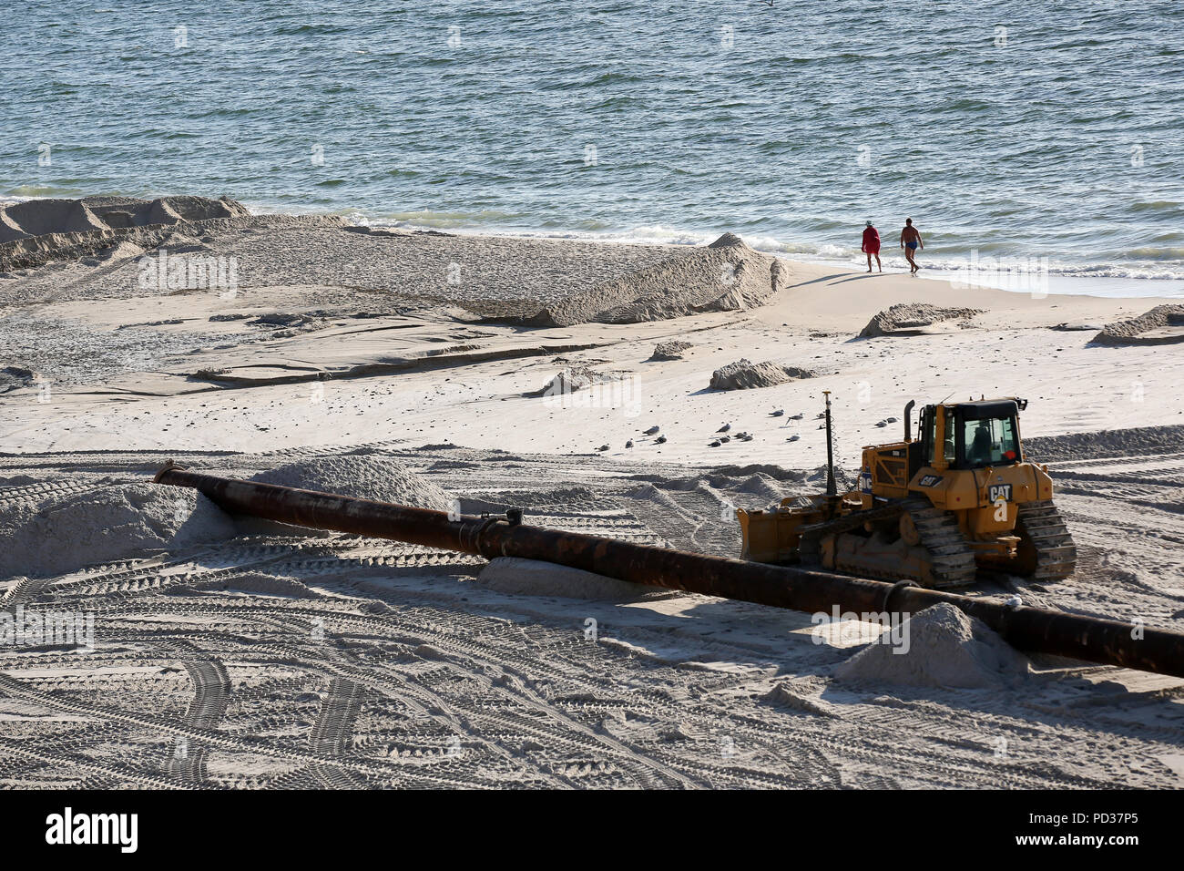 Sylt, Kampen, Germany. 03rd Aug, 2018. Construction machinery and a ...