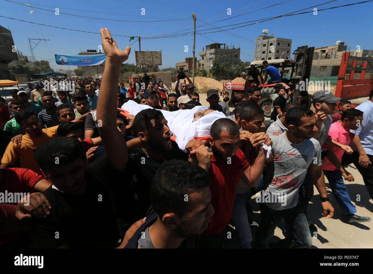 August 6, 2018 - Al-Bureij Refugee Camp, The Gaza Strip, Palestine ...