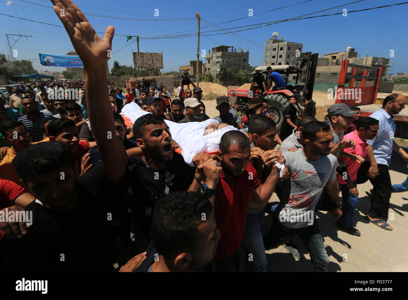 August 6, 2018 - Al-Bureij Refugee Camp, The Gaza Strip, Palestine ...
