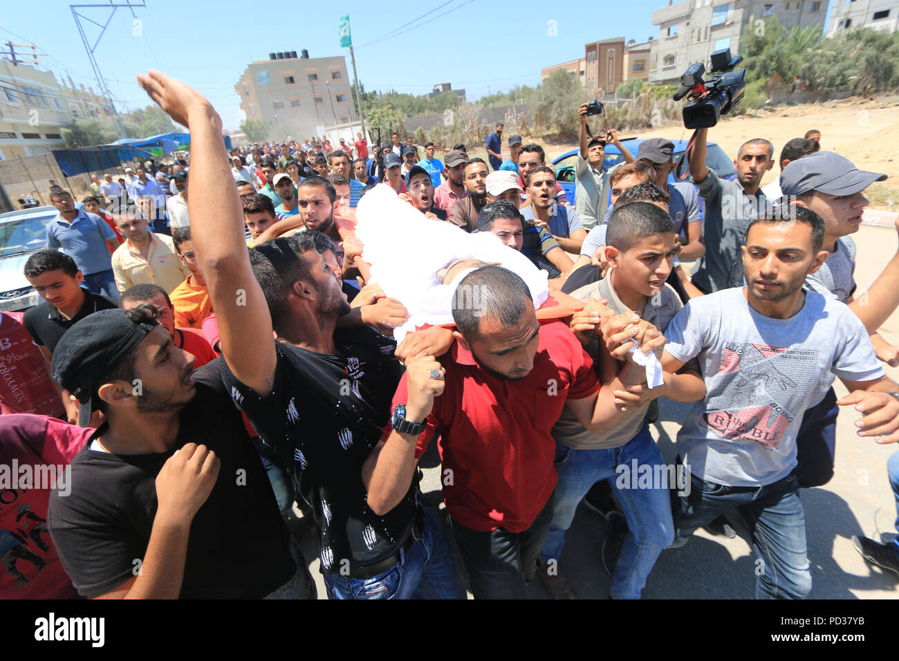 August 6, 2018 - Al-Bureij Refugee Camp, The Gaza Strip, Palestine ...