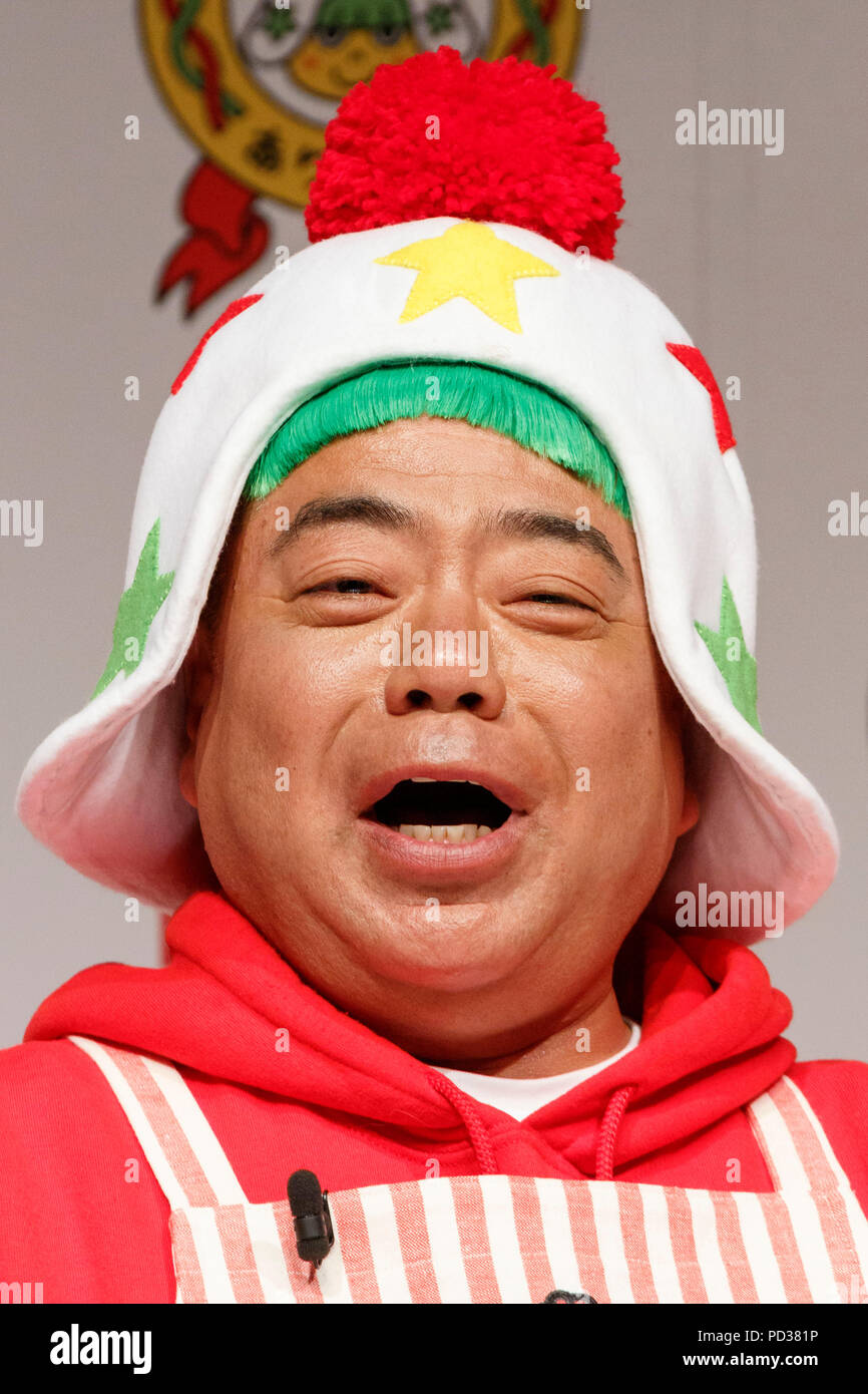 Japanese comedian Tetsuro Degawa, Oyatsu special ambassador, attends a ...