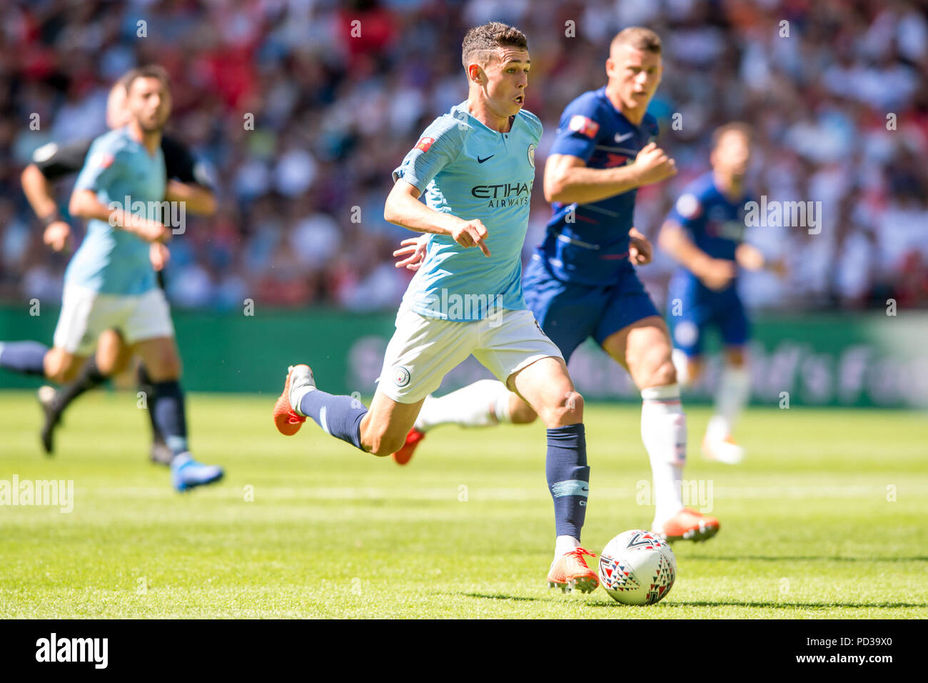 Phil Foden of Manchester City during the 2018 FA Community Shield match ...