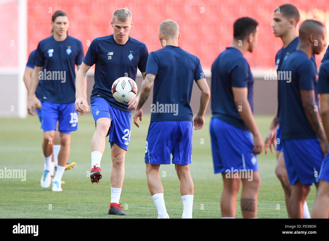 Prague, Czech Republic. 06th Aug, 2018. Player Mykyta Burda (Dynamo ...