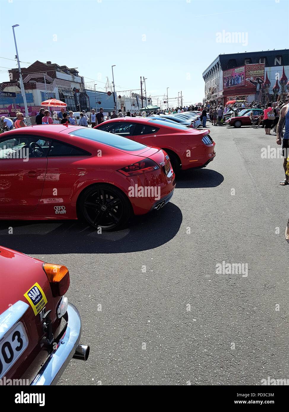 Blackpool, UK Classic Car Show 05.08.2018 - People enjoying display of ...