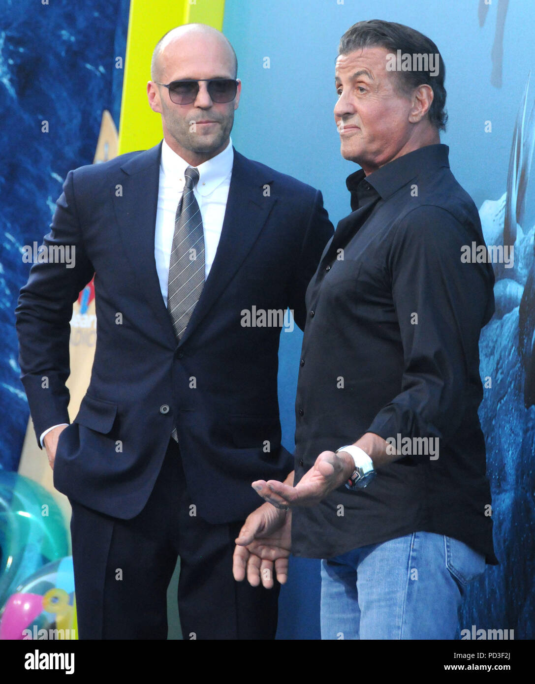 HOLLYWOOD, CA - AUGUST 6: (L-R) Actors Jason Statham and Sylvester ...