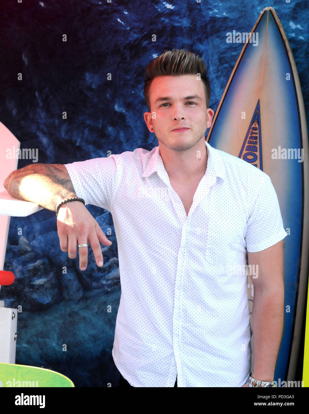 HOLLYWOOD, CA - AUGUST 6: Drummer Josh Devine attends the Warner Bros ...