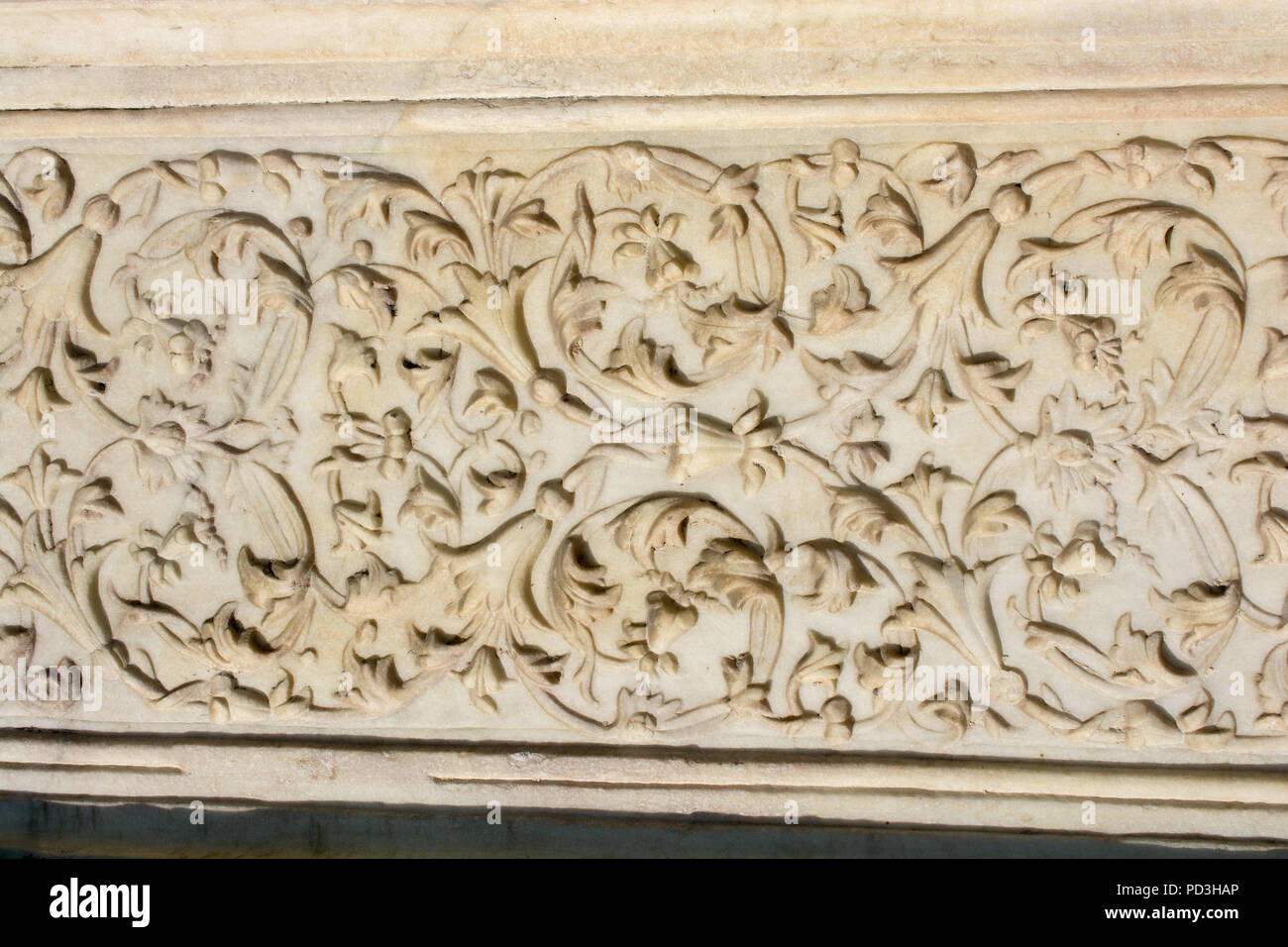 Ottoman marble stone carving art in floral patterns Stock Photo - Alamy