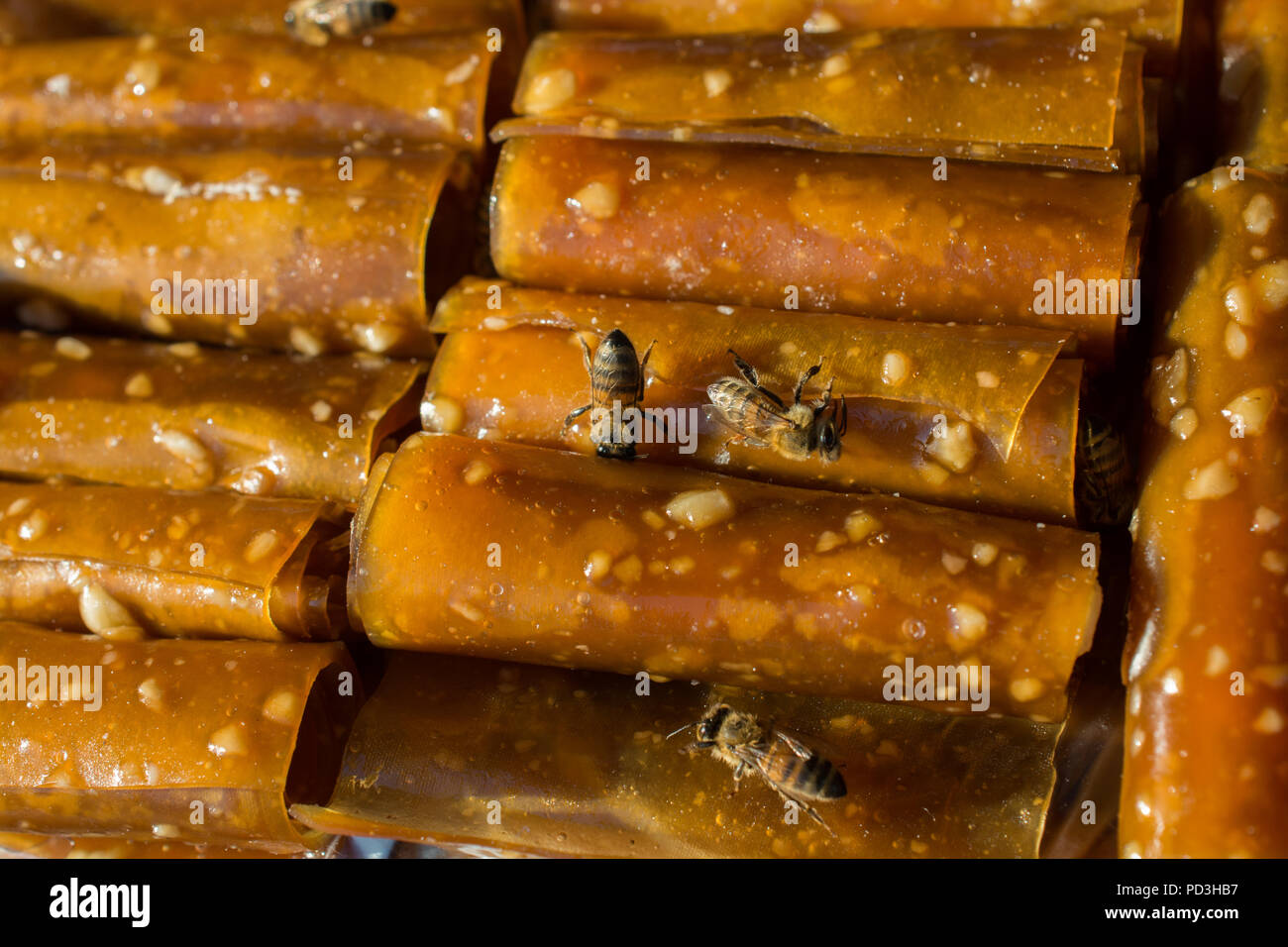Turkish style fruit dried pulp as snack food Stock Photo - Alamy