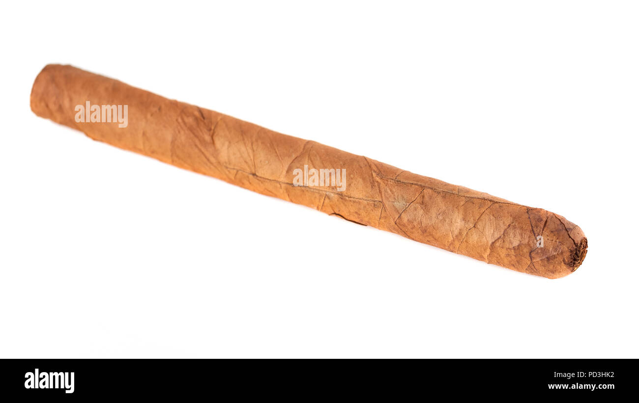 The long cigar isolated on a white background Stock Photo - Alamy
