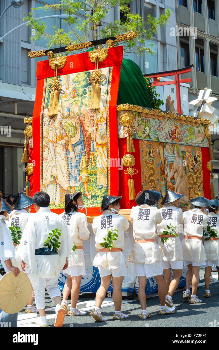 japanese men with Mikoshi at Gion Matsuri, Kyoto, Japan, 2018 Stock ...