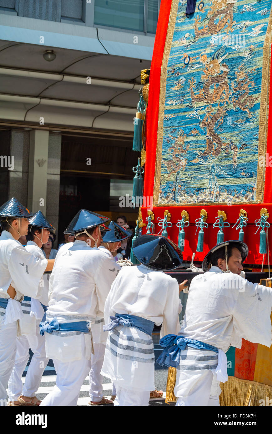 japanese men with Mikoshi at Gion Matsuri, Kyoto, Japan, 2018 Stock ...