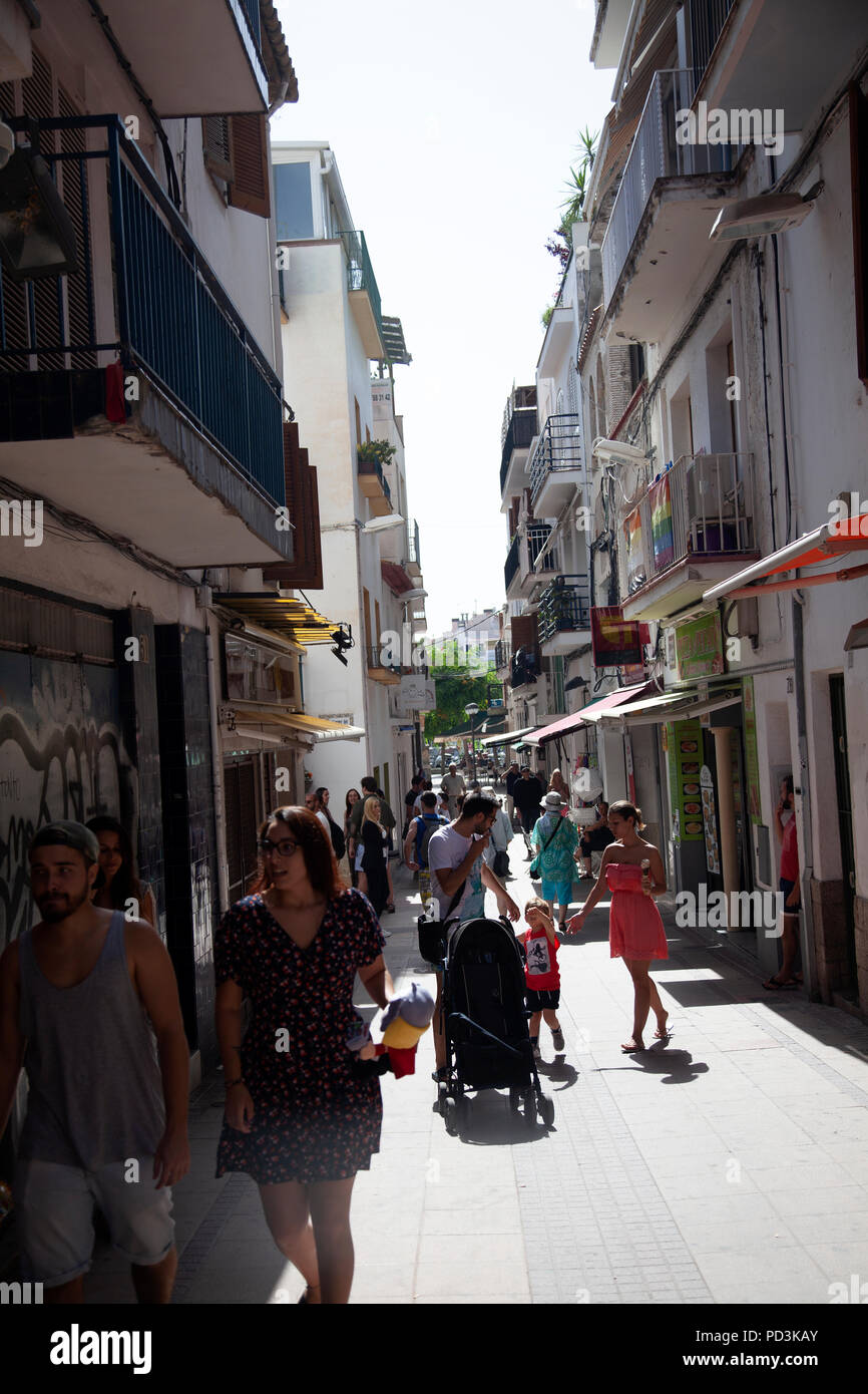 Sitges Town Centre - Carrer De Les Parellades - Sitges, Spain Stock ...