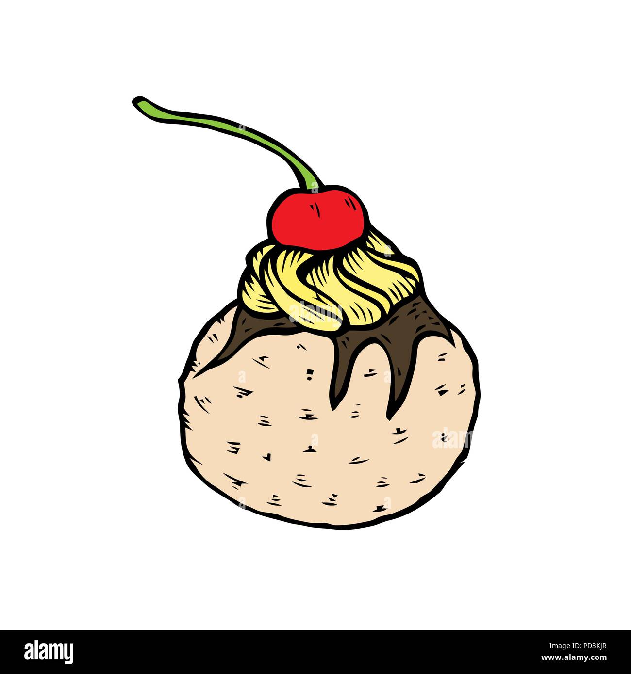 Sketch ice cream ball Stock Vector Images - Alamy