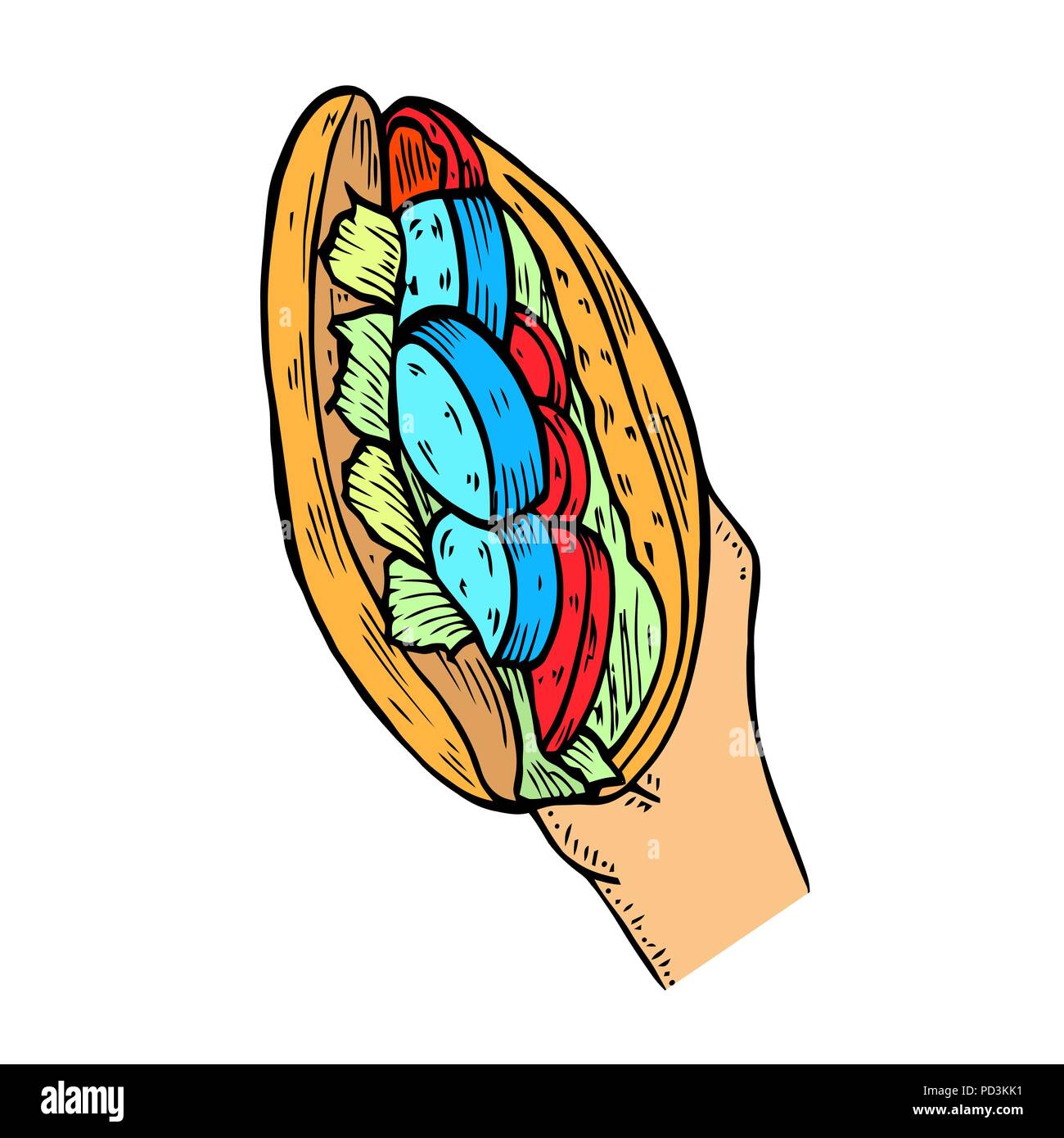 Shawarma drawing hi-res stock photography and images - Alamy