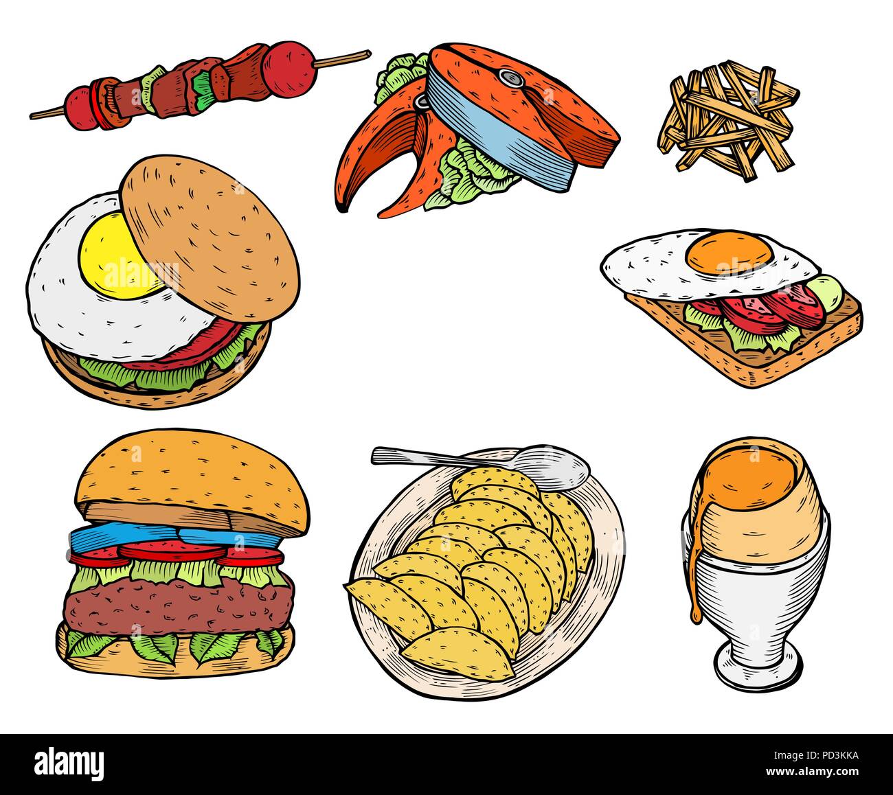 Fast food decorative Stock Vector Images - Alamy
