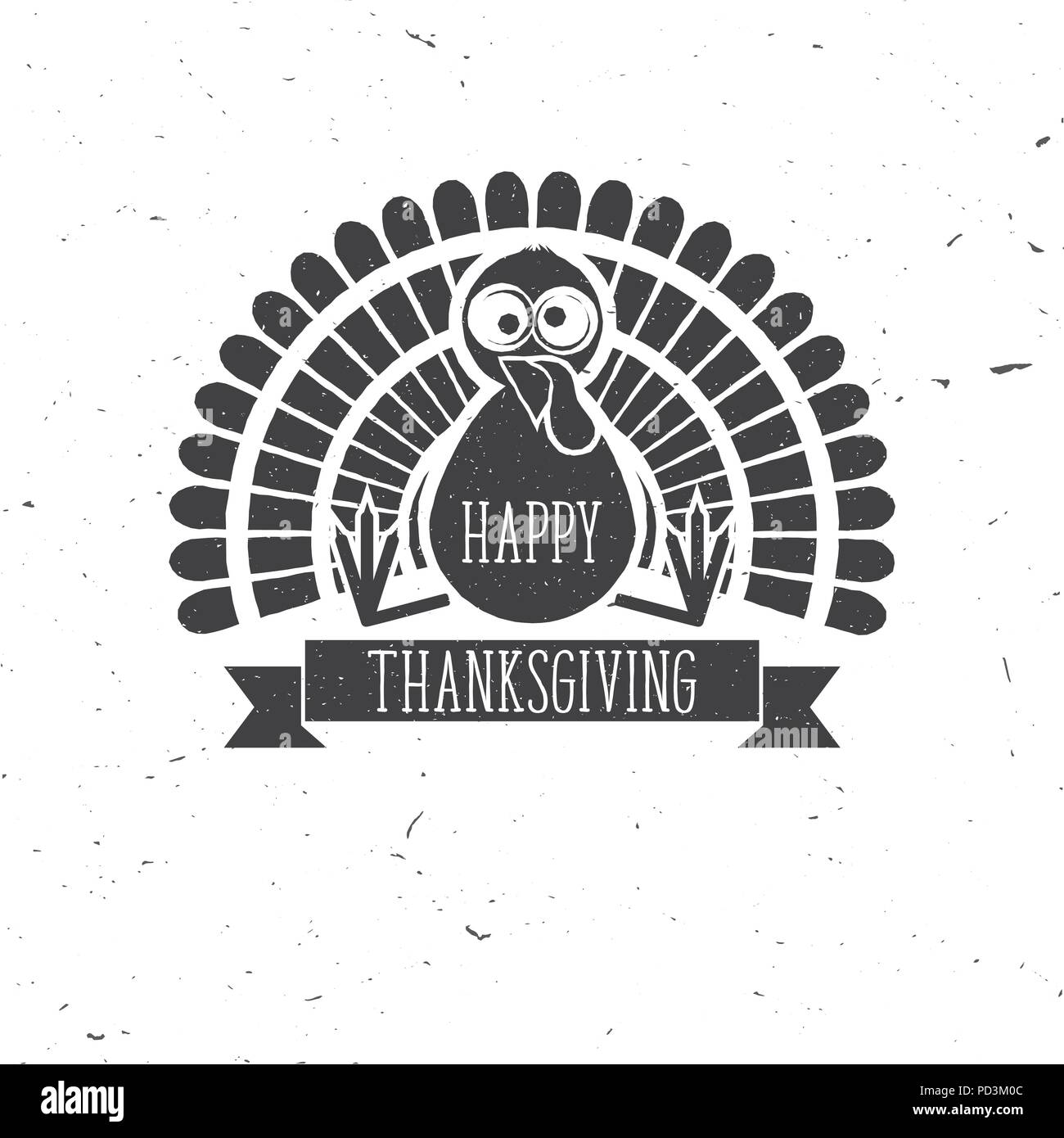 Happy Thanksgiving. Thanksgiving retro badge. Concept for shirt or logo ...