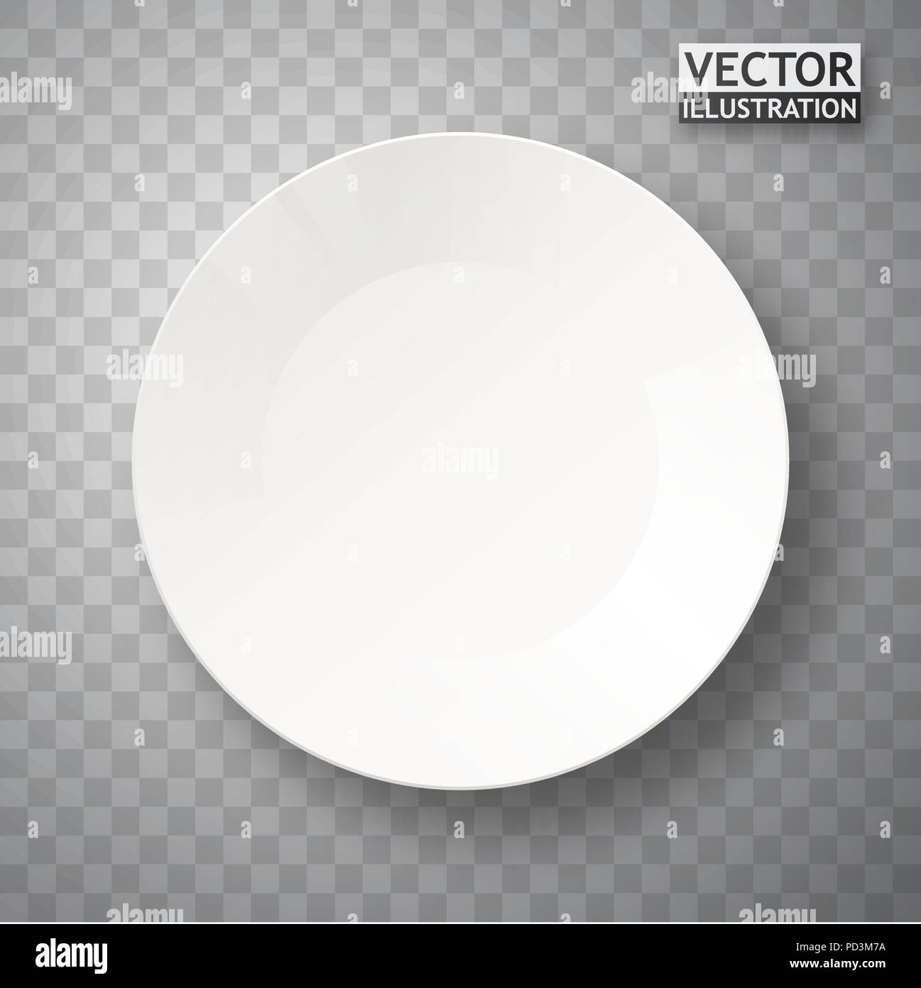 Vector plate isolated on transparent background. Realistic food plate ...