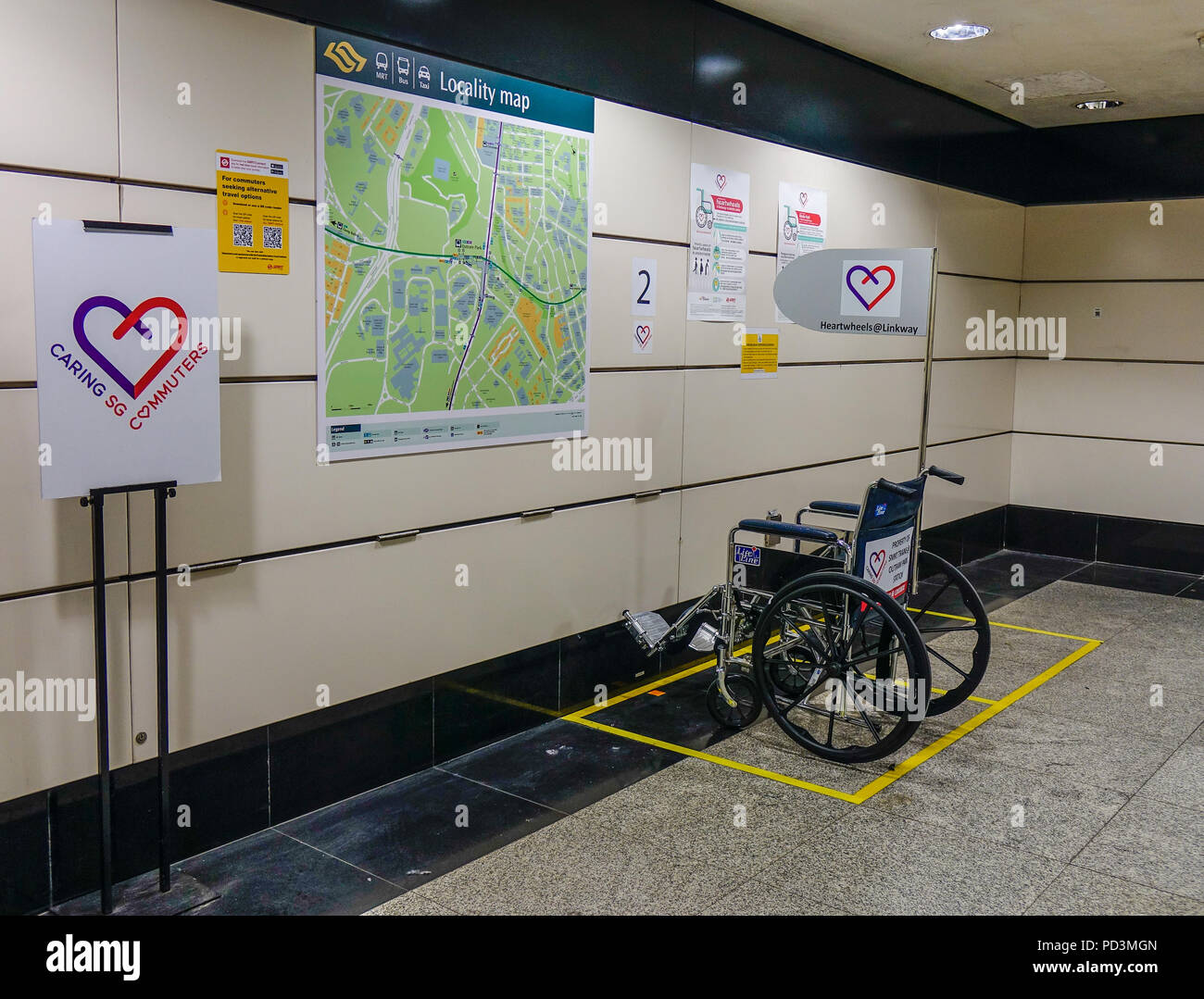 Singapore - Feb 4, 2018. Wheelchair for the disabled people at subway ...