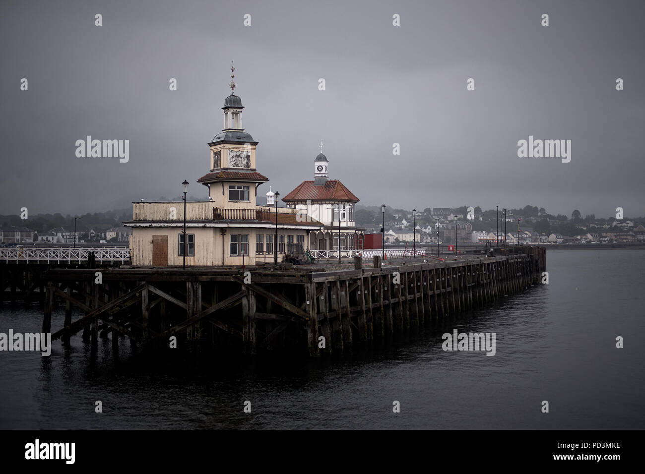 The victorian pier at Dunoon, Argyll, Scotland on wooden stanchions ...