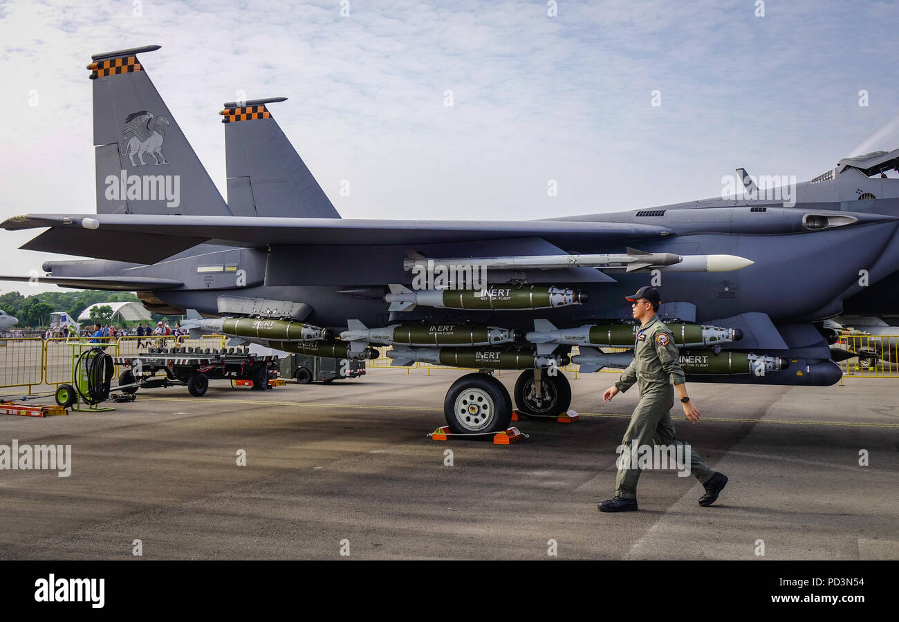 Singapore - Feb 10, 2018. A McDonnell Douglas F-15SG Strike Eagle ...
