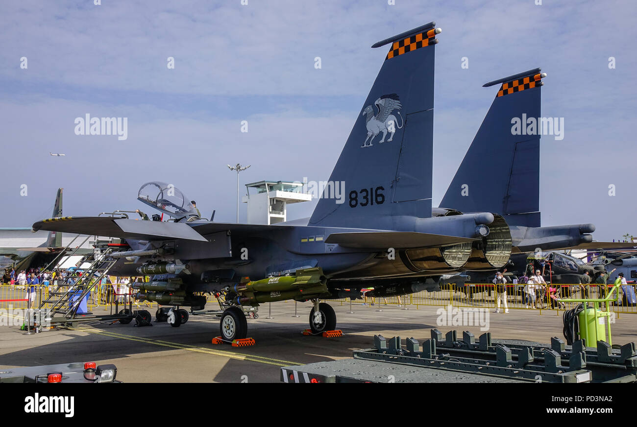 Singapore - Feb 10, 2018. A McDonnell Douglas F-15SG Strike Eagle ...