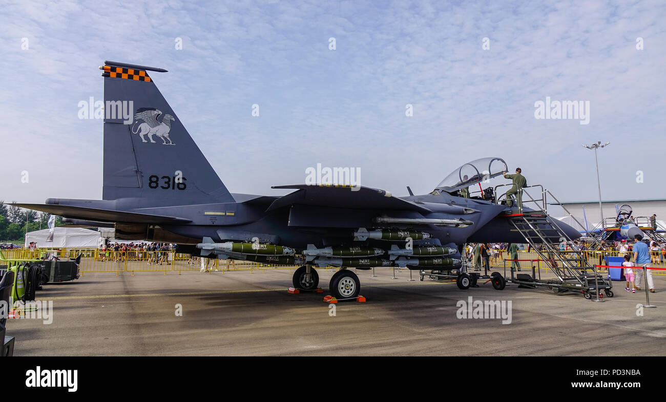 Singapore - Feb 10, 2018. A McDonnell Douglas F-15SG Strike Eagle ...